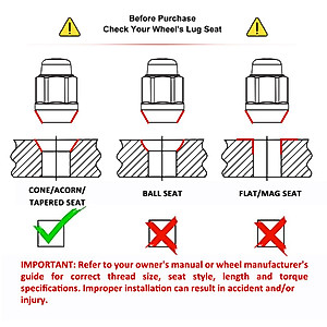 White Knight 1707SBK-20AM Black Chrome M12x1.50 Bulge Acorn Lug Nut, 20 Pack