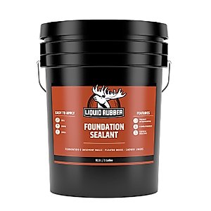 Liquid Rubber Concrete Foundation and Basement Sealant - Indoor & Outdoor Waterproof Coating, Easy to Apply, Black, 5 Gallon