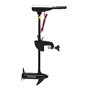 PEXMOR 86LBS Thrust Transom Mounted Saltwater Electric Trolling Motor 8 Speed w/LED Battery Indicator, Electric Outboard Boat Motor for Kayak,Inflatable Boat, Fishing Boat