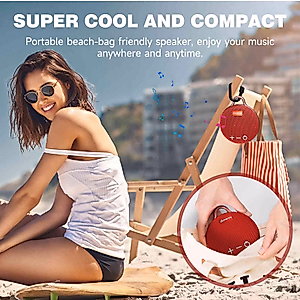 UrbanX Audience Series IPX7 Bluetooth Waterproof Speaker with Clip, 20H Playtime, Compact Speaker with Big Sound, Punchy Bass, Wireless for Samsung Galaxy M10 & Beach, Pool, Boat, Biking Red 1 Pack