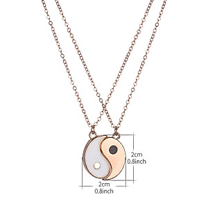 LUX ACCESSORIES Ying Yang Twins Emoji symbol BFF Pendent Friendship Necklaces Gift for Friends (Gold)