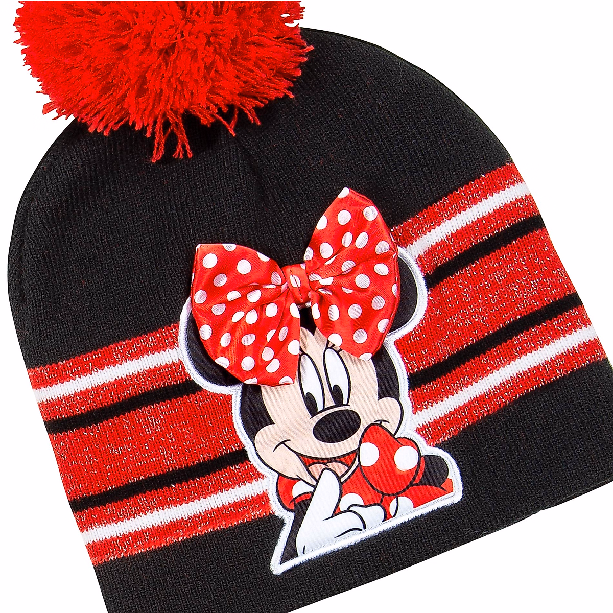 Disney Minnie Mouse Girls 3 Piece Beanie Hat Scarf and Glove Set [4015]