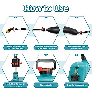 2 Gallon Electric Garden Sprayer, Battery Powered Sprayer with 3 Mist Nozzles, Yard Pump 2 Gallon Sprayer with Retractable Wand, Water Lawn Sprayer with Adjustable Shoulder Strap for Gardening