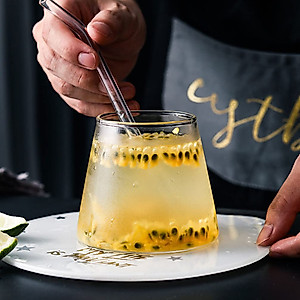 GANAZONO 2Pcs mount fuji glass cup Drinking Glasses Iced Coffee Glass Cups Transparent Ice Cream Cup Juice Whiskey Soda Cup Water glass juice cups Mugs borosilicate glass beer mug