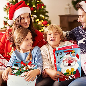 GITMIWS 12 Pack Christmas Gift Bags with Tissue Paper, 12.6'' Large Christmas Paper Gift Bags for Kids Gifts with Handles, Christmas Treat Tote Bags Xmas Gift Bags Christmas Party Favors Supplies