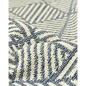 Solo Rugs Edra Contemporary Handmade Area Rug, 8' 0" x 10' 0", Denim