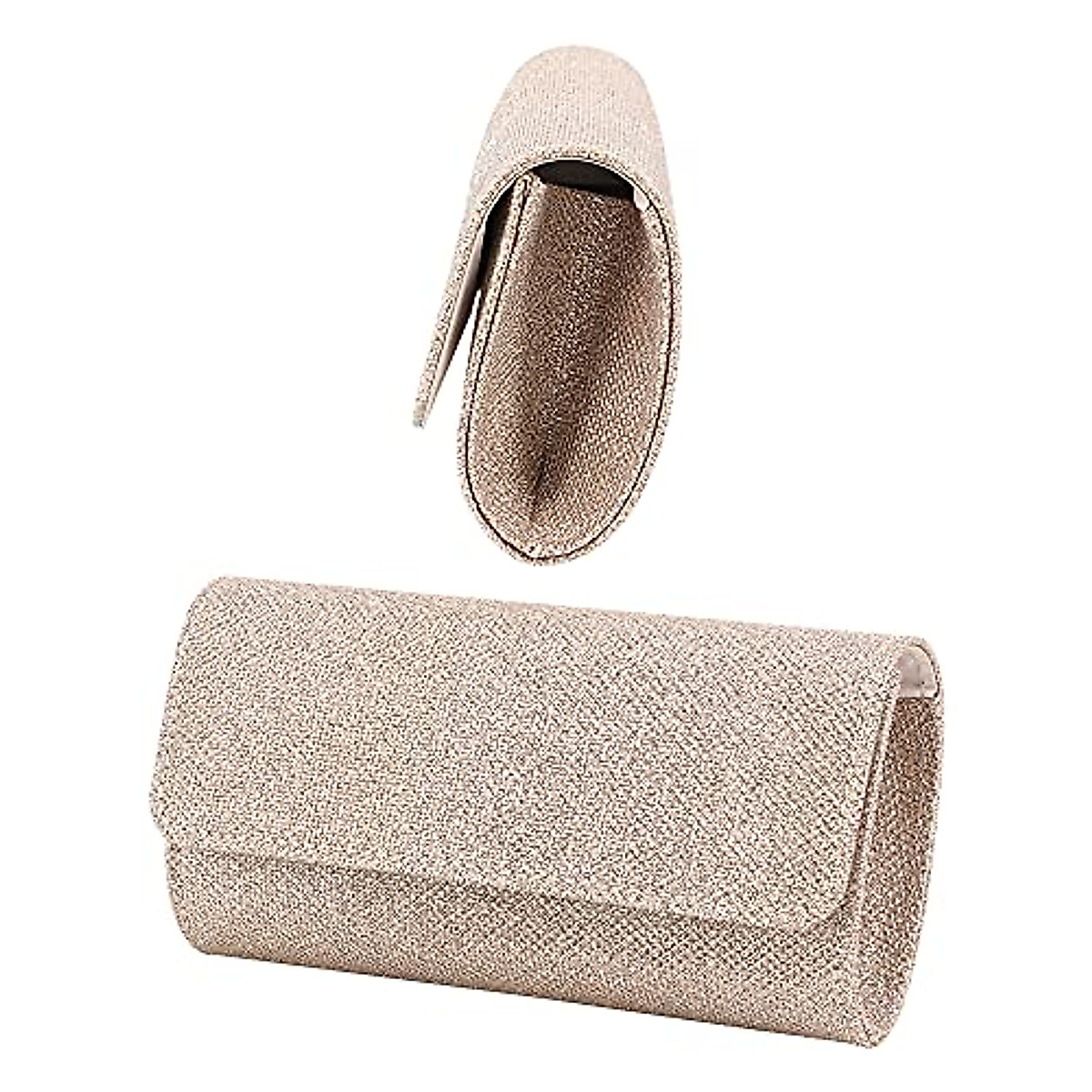 Naimo Flap Dazzling Small Clutch Bag Evening Bag With Detachable Chain (Champagne)