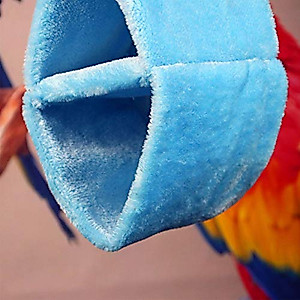 Wontee Bird Parrot Plush Hammock Dual Layer Nest Shed Bird Snuggle Cave Happy Hut for Parrot Macaw Budgies Eclectus Parakeet Cockatiels Cockatoo Lovebird (S, Blue)