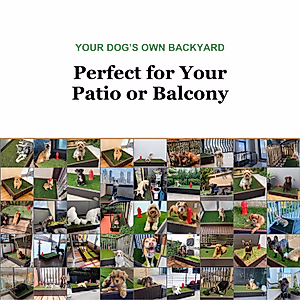 Porch Potty Standard, Self-Draining Dog Potty with Premium Artificial Dog Grass Pads for Potty Training, Indoor/Outdoor Use, Perfect for Apartments, Balconies, & Patios