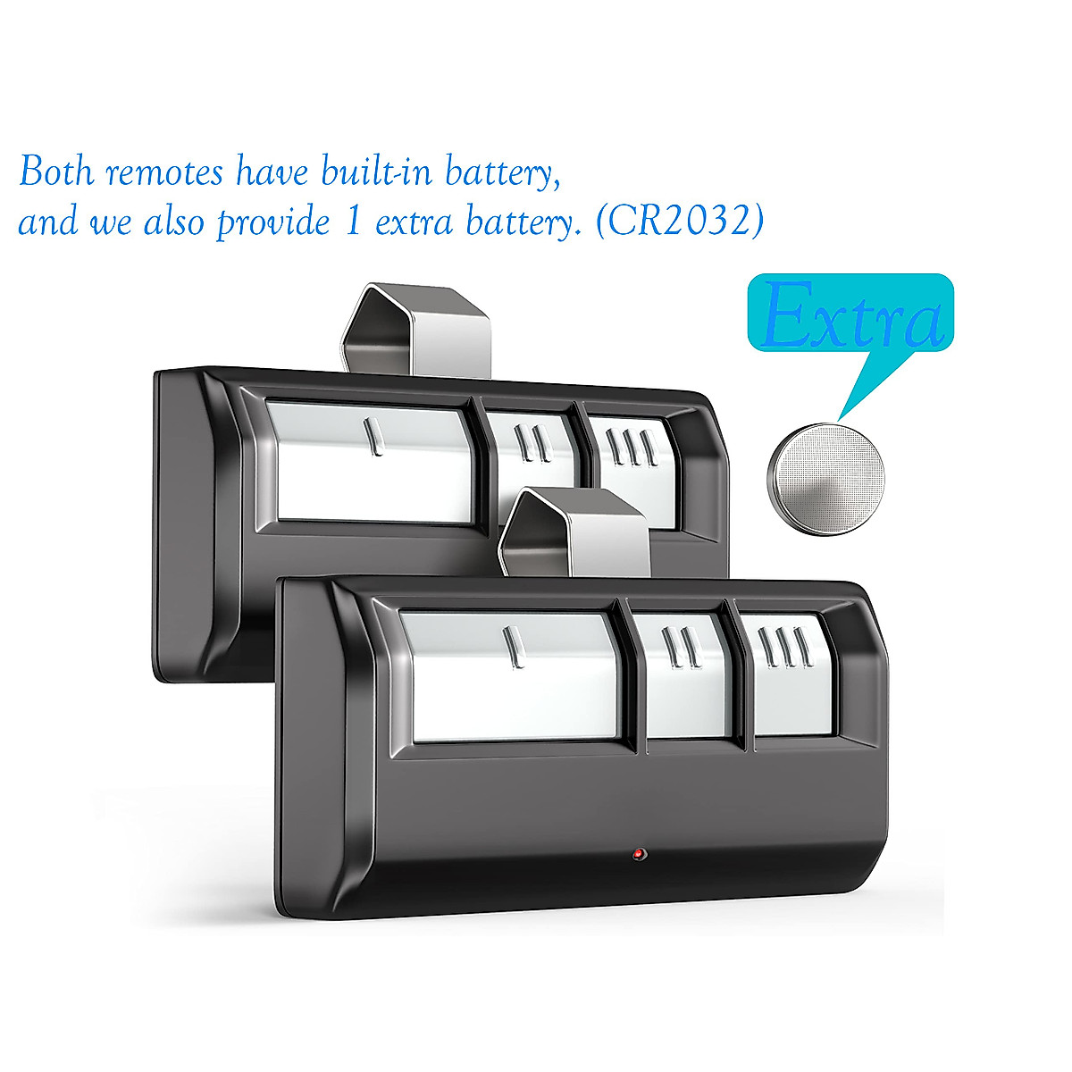 2 for Chamberlain LiftMaster Craftsman Garage Door Opener Remote 893LM 893MAX 971LM Universal with Extra Battery