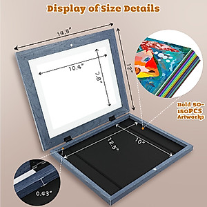 AUEAR, Kids Art Frames 10x12.5, Horizontal and Vertical Display, Front Opening, Wall Display for Artworks, Kids Drawings, Award Certificate, Crafts or Pictures(Navy Blue, 4-Pack)