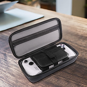 EJGAME Travel Carrying Case Compatible with ASUS ROG Ally,Shockproof Anti-Scratch Dual-Layer Oxford Protective Portable Case,Black