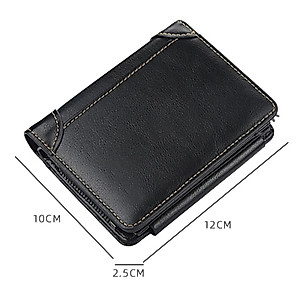 SPYBY Money Clips Men's Business Card Cases Leather Wallets Money Organizers (Color : Brown)
