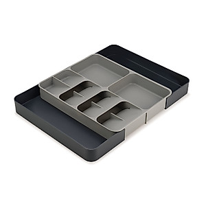 Joseph Joseph DrawerStore Kitchen Drawer Organizer Tray for Cutlery Utensils and Gadgets, Expandable, Gray