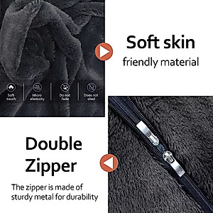 kgitpve Giant Bean Bag Chair Cover (No Filler, Cover Only) Bean Bag Chairs for Adults Big Round Soft Fluffy PV Velvet Sofa Bed Cover, Living Room Furniture (6ft, White)