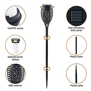 Permande 16 Pack Upgraded Solar Lights Outdoor, Mini Solar Torch Lights with Flickering Flames, Waterproof Landscape Decoration Dancing Flame Lights for Garden Pathway Yard, Auto On/Off Dusk to Dawn