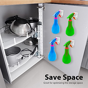 8 Pcs Spray Bottle Holder Wall Mount, Adhesive Spray Bottle Hanger for Cabinet to Create Storage Space Suitable for Many Surfaces