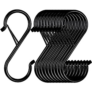 10 Pack Heavy Duty S Hooks for Hanging,3.5 inch Plant Hooks With Safety Buckle,S Shaped Hooks Kitchen Pot Rack Hooks Closet Hooks for Hanging Plants, Clothes, Kitchen Utensil, Pots and Pans, Bags