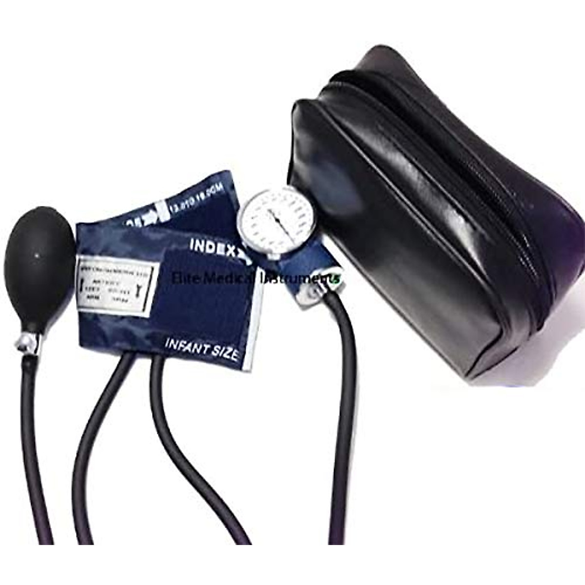 EMI Infant Sized Aneroid Sphygmomanometer Blood Pressure Monitor Set with Bulb, Gauge, and Infant-Size Cuff. Includes Convenient Carrying Case