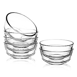 SWEEJAR 8 oz Glass Bowls Set(6 pack),Small Bowls for Kitchen,Dessert Bowls for Ice Cream,Snack Bowls,Side Dishes,Small Serving Bowls for Dipping,Prep
