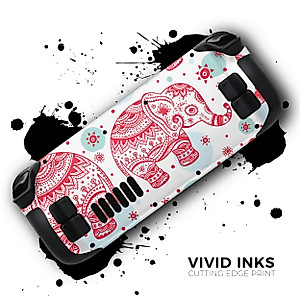 DesignSkinz - Compatible with Steam Deck - PC Skin Decal Protective Scratch Resistant Vinyl Wrap Gaming Cover - Sacred Red Elephant and Polkadots