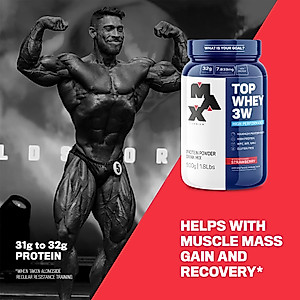 Max Titanium Whey Protein Powder Strawberry Flavor | Concentrate & Hydrolyzed Whey Isolate | 1.98lbs | Muscle Growth & Recovery | Keto Friendly & Low Carb | 23 Servings