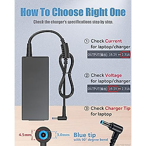 45W 19.5V 2.31A Laptop Power Adapter Charger for HP 741727-001 721092-001 719309-001 HSTNN-DA40 ADP-45WD B, Compatible with Pavilion TouchSmart 11 13 15 Series Notebook
