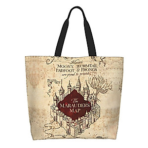 Jenyewer cartoon movie Anime Tote Bag Large Shoulder Bag Casual Reusable Handbag Travel Grocery Shopping Beach Bags