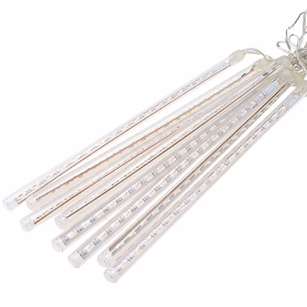 White Rain Drop Lights, Loveboat 8 Tubes 30 Centimeter 144LEDs Meteor Shower Falling LED Tree Cascading String Lights for Outdoor Wedding Party Holiday Garden Decoration