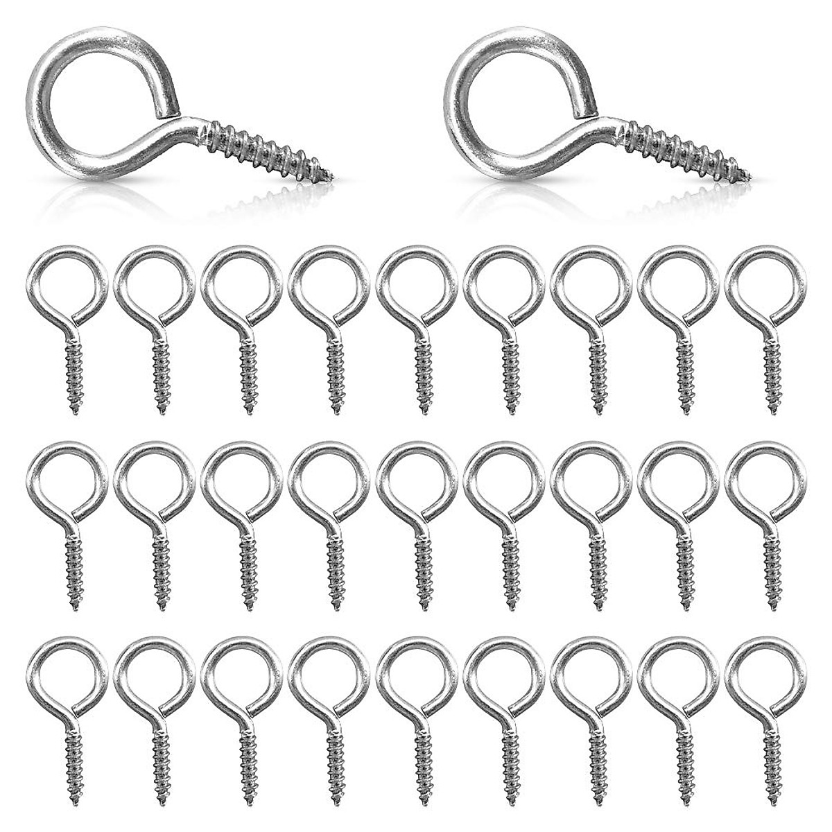500Pcs Screw Eyes Pins,5 x 10mm Eye Shape Screw Hooks Metal Hoop Peg Small Screw Screw-in Eye Bolts for Workplace Office/DIY Jewelry Making/Art Findings Resin(Sliver)