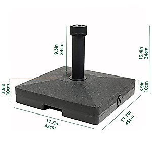 C-Hopetree 64 lb Heavy Duty Water Fillable Base Stand Square for Patio Outdoor Table Umbrella, Black