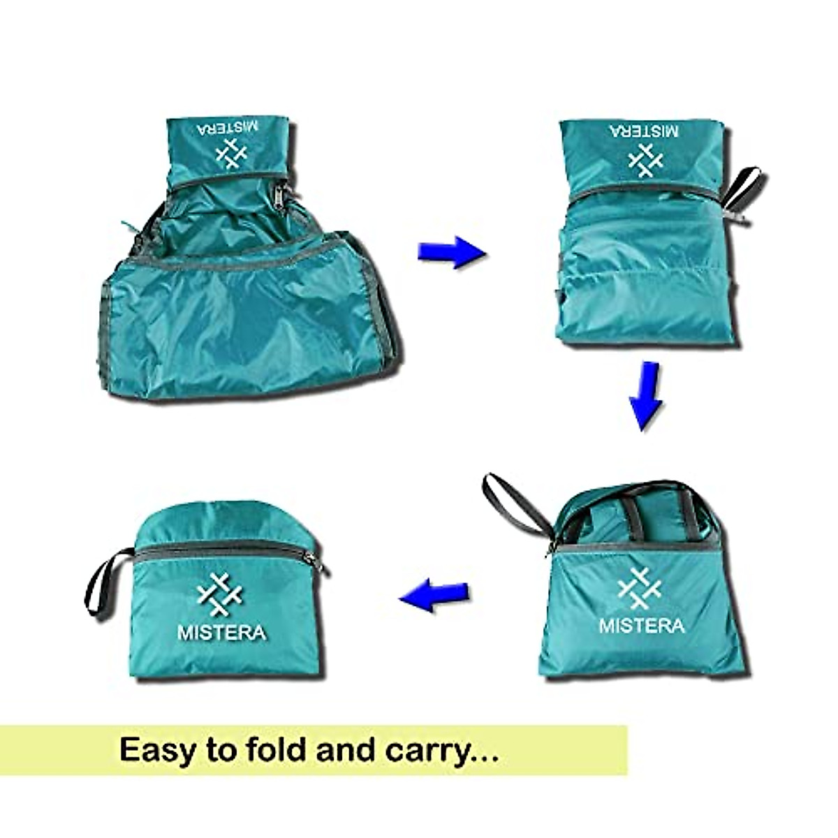 Mistera 20L Foldable Lightweight Small Backpack Hiking breathable Daypack, Compact , Outdoor Camping, Green, Small