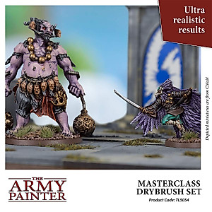 The Army Painter Masterclass: Drybrush Set - Hobby Brush Set with Brushes in Three Sizes for Advanced and Professional Techniques for Tabletop Roleplaying, Boardgames, and Wargames Miniature Painting