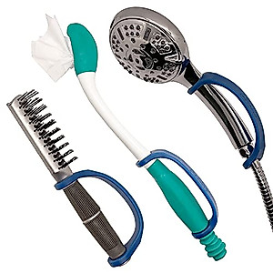 EazyHold Navy Silicone Universal Cuff, Large to X-Large Hands, Fits Adaptive Eating and Weighted Utensils, Foam Tubing, Thick Easy Grip Handles, Grooming, Daily Living Aid 2-Pack 8"