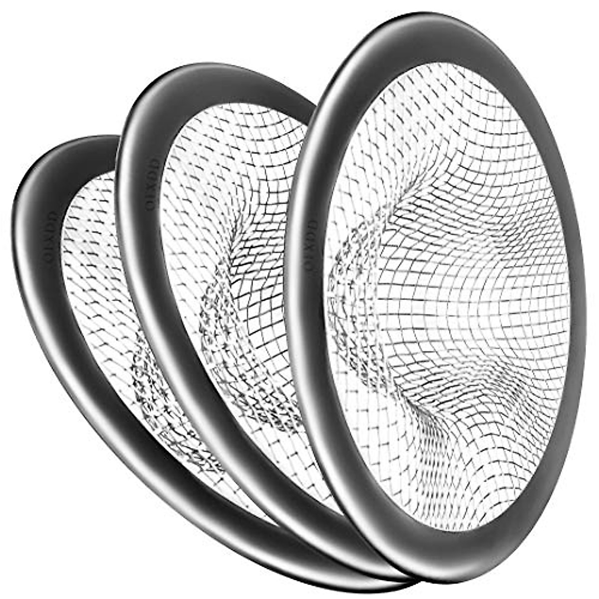 Sink Strainer 3 Inch - Mesh Drain Hair Catcher for Bathtub - Kitchen Drain Catcher for Food, Waste, of Stainless Steel, 3 Pcs