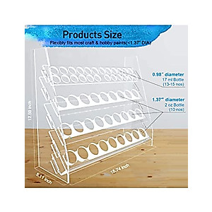 Paint Organizer for 51 Bottles Acrylic Paint, Craft Paint Storage Stand Pigment Organizer Holder Ink Bottle Stands, 2 oz Paint Rack Display Storage Oranizer