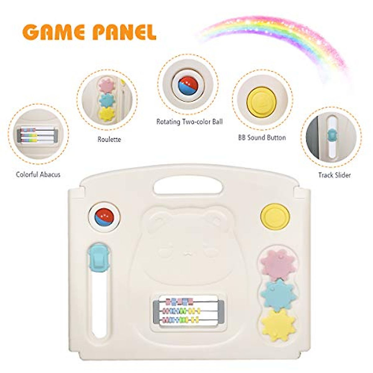 Costzon Baby Playpen, 14 Panel Foldable Thicken Kids Safety Play Fence with Storage Bag, Door with Safety Lock, 14 Rubber Suction Cups, HDPE Material BPA Free, Adjustable Shape, for Indoor Outdoor