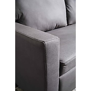 MOEO Convertible New Fabric Modern Sleeper Sectional Sofa Bed with Pull-Out Sofabed with Reversible Storage Chaise Lounge, L-Shaped 3 Seating Corner Couch for Living Room Bedroom, Graphite Grey, Gray