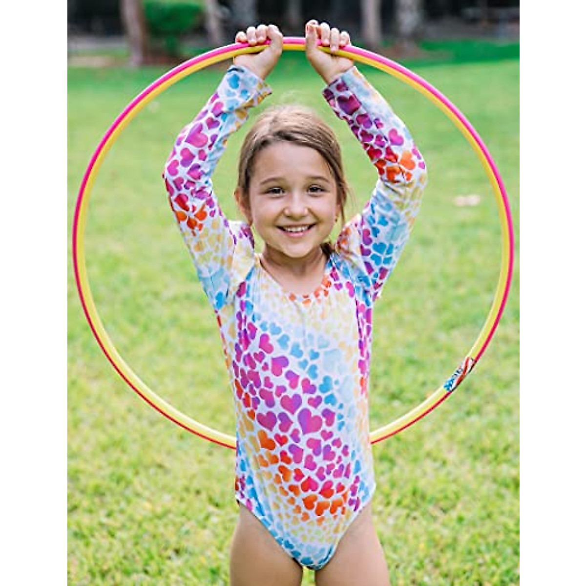 Arshiner Girls Gymnastics Leotards Ruffle Long Sleeve Shimmer Ballet Unitard Dancewear for 3-10 Years