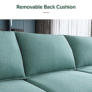 HONBAY Reversible Sectional Sofa Modular Couch U Shaped Sectional Sleeper Sofa with Storage Seats Oversized Sectional Sofa with Wide Chaise for Living Room, Aqua Blue