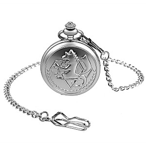 SIBOSUN Fullmetal Alchemist Pocket Watch with Chain Box for Cosplay Accessories Anime, The Alchemist Pocket Watch