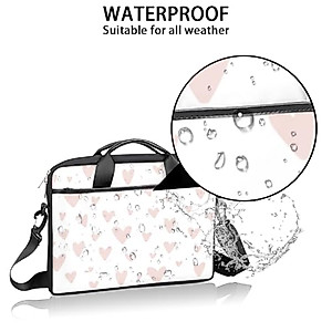 Hearts Love Laptop Computer Bag Waterproof Shoulder Messenger Bag 13-15 inch Durable Laptop Tote Bag with Shoulder Strap Handle Lightweight Crossbody Briefcase