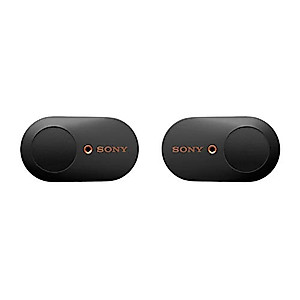Sony WF-1000XM3 True Wireless Noise-Canceling Earbud Headphones with Charging Case (Black) Bundle with Hard EVA Travel Case and Noise Isolating Memory Foam Tips (3 Items)