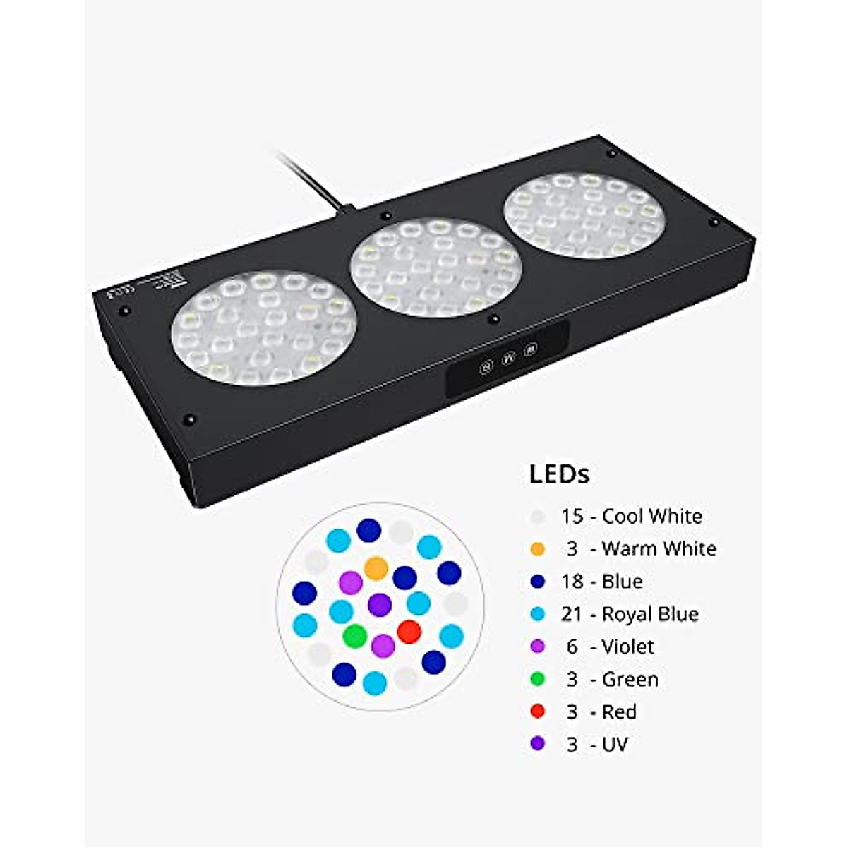 NICREW 150W Aquarium LED Reef Light, Dimmable Full Spectrum Marine LED for Saltwater Coral Fish Tanks