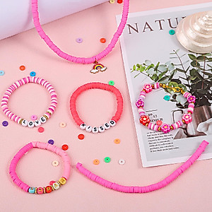 JMUQ 28 Strands Clay Beads Bracelet Making Kit, 28 Colors Friendship Preppy Flat Polymer Clay Heishi Beads for Bracelets Jewelry Making Kit, DIY Arts and Crafts Gifts