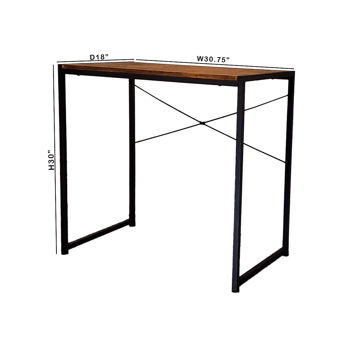 eHemco 30 Inch Small Computer Desk for Home, Office, Study in Black, Rectangular Top and Silver Legs