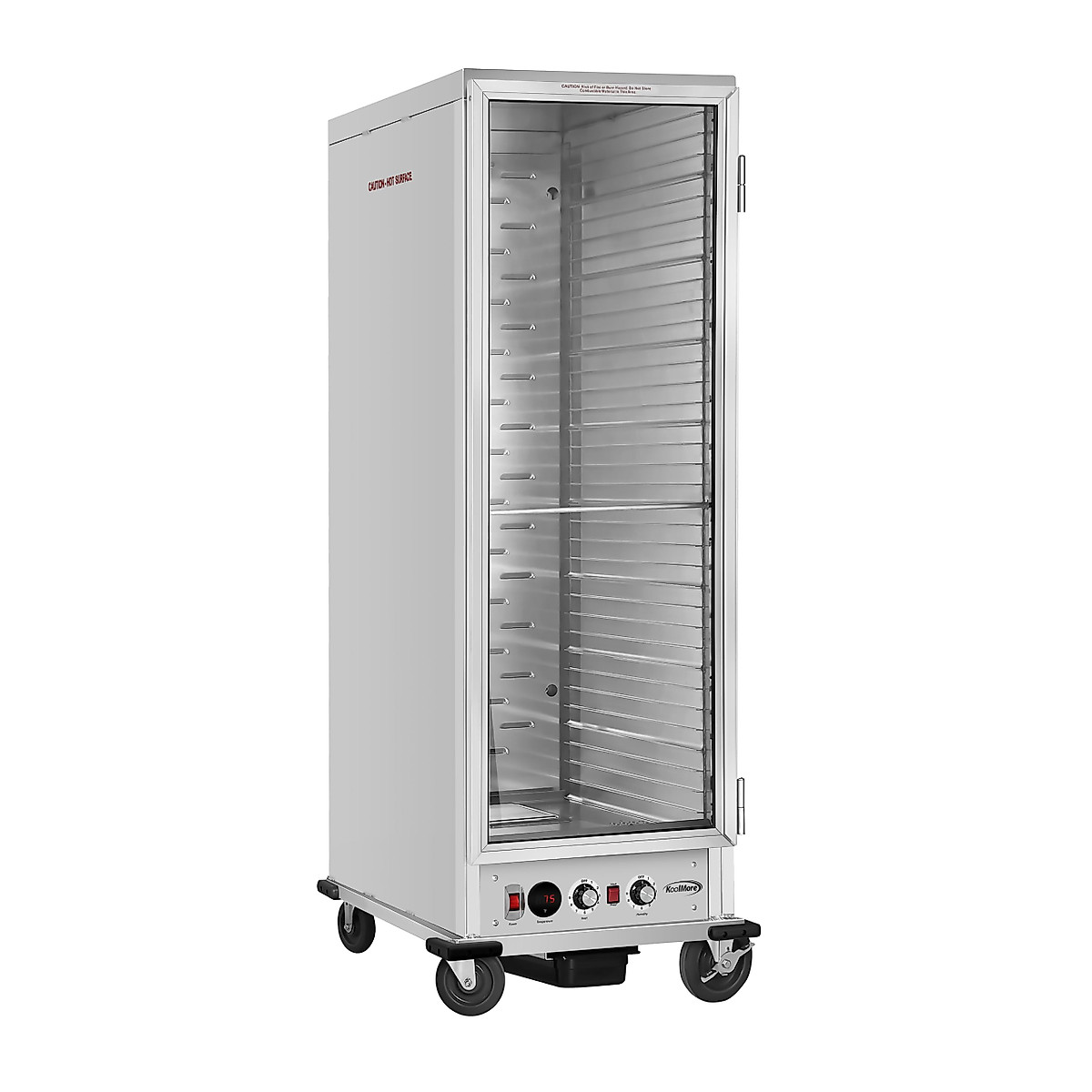 KoolMore 33 in. Commercial Insulated Heated Holding/Proofing Cabinet with Glass Door and 36-Pan Capacity in Silver, UL and NSF Listed (KM-CHP36-SIGL)