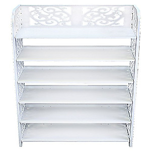 Jerry & Maggie - 6 Tier WPC Shoe Rack/Shoe Storage Stackable Shelves Free Standing Shoe Racks - Wide | White