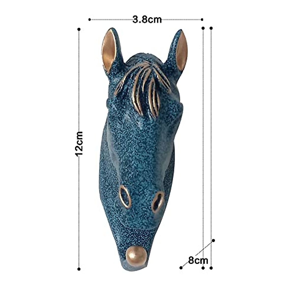 LBSLMJB 6PCS Coat Hooks Wall Mounted Creative Antlers Decorative Hooks, Hooks for Hanging Towels, Animal Shaped Blue Resin Wall Hook Rack for Bags, Hat, Cap, Scarf, Cup