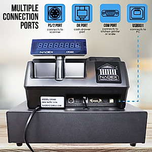 Nadex CR360 Cash Register, 4700 Lookups 50 Dept 50 Clerks, Quick Load Thermal Printer, Compact Size, Cash and Coin Drawer, Black